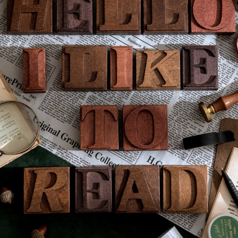Vintage Wood Block Alphabet - Etsy