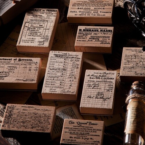 Vintage Bill Stamp Wooden Rubber Stamp Note Voucher Receipt 9 | Etsy