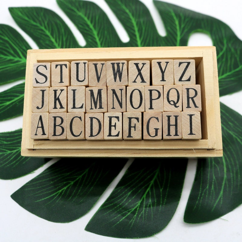 Wood Alphabet Stamp Set - Etsy