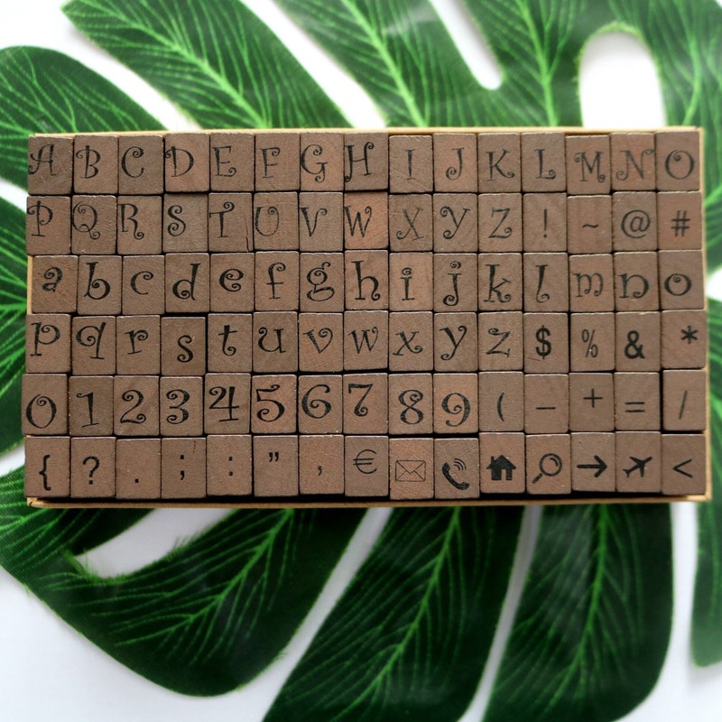 Wood Alphabet Stamp Set - Etsy
