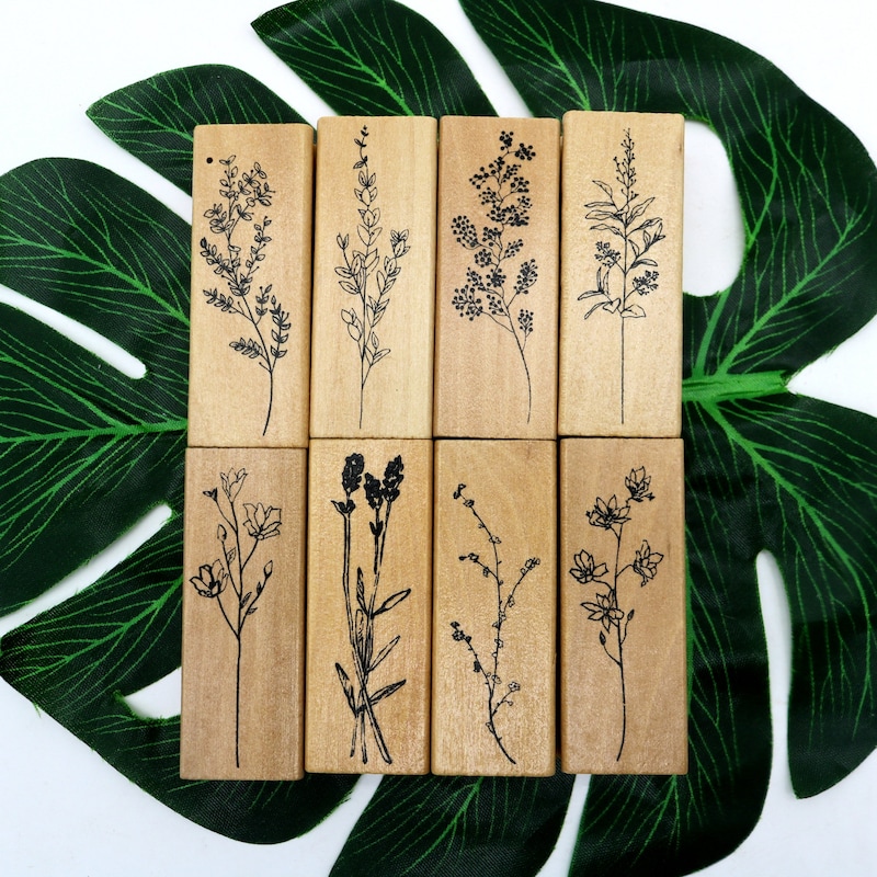 Floral Rubber Stamp - Etsy