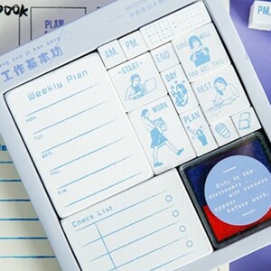 14pcs Daily Planner Rubber Stamp Set, Schedule Diary Planner Stamp ...