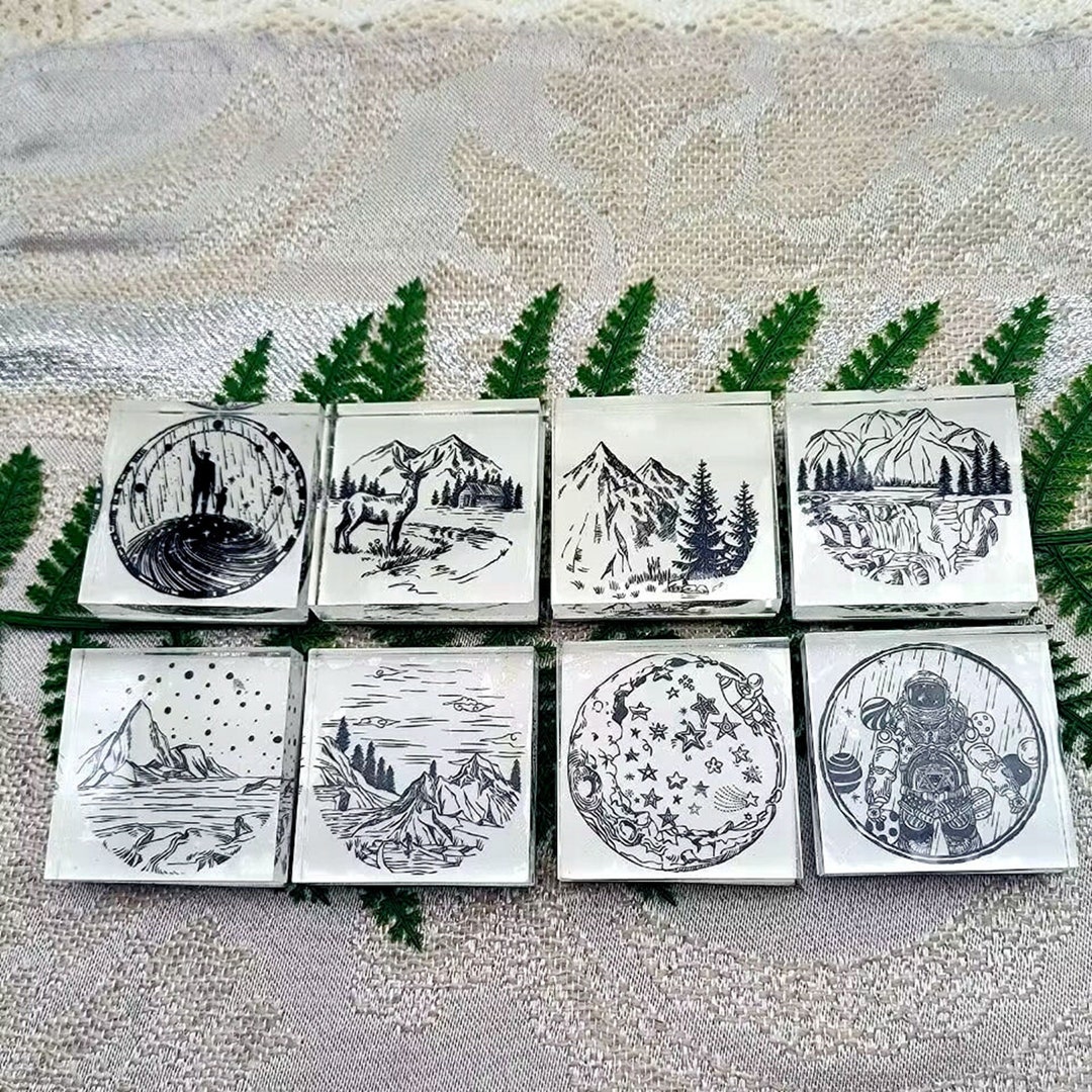 Night Sky Landscape Acrylic Stamps: Scrapbooking, Journaling 8 Style - Etsy