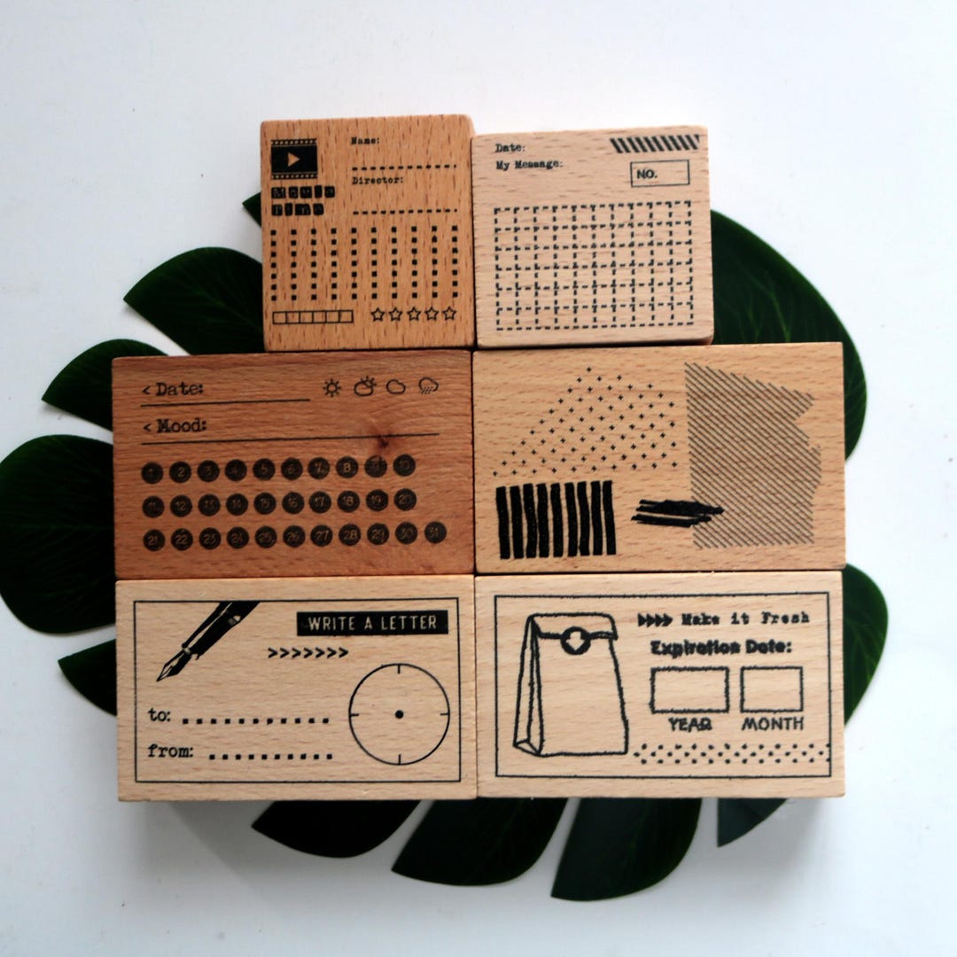 DIY Planner Stamp: Wooden Rubber Stamp Set, 8 Styles - Etsy