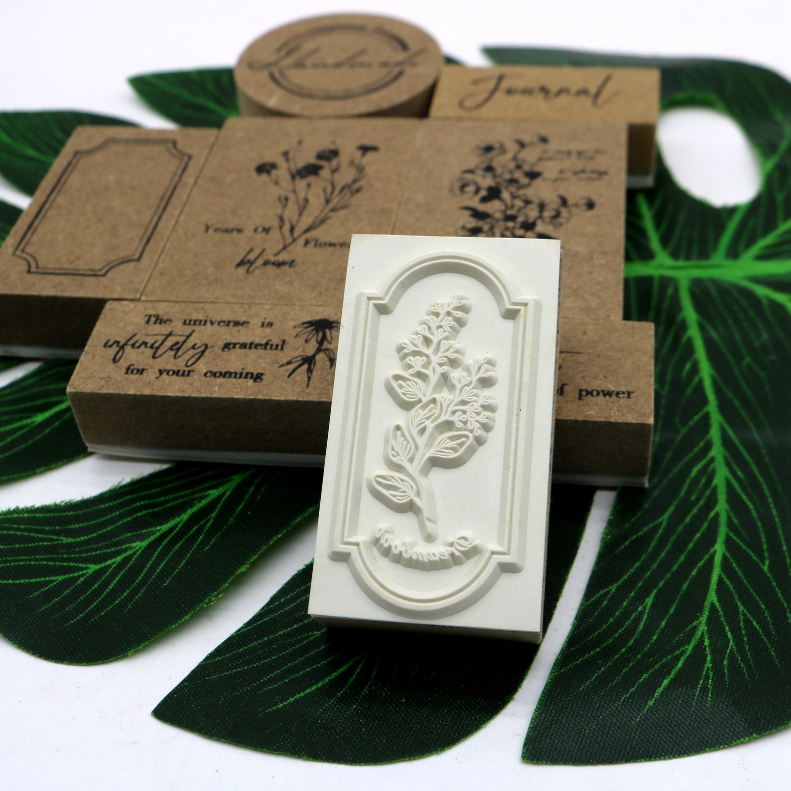 Floral Wood Rubber Stamps Frame Border Stamp Stamp for Art Journal ...