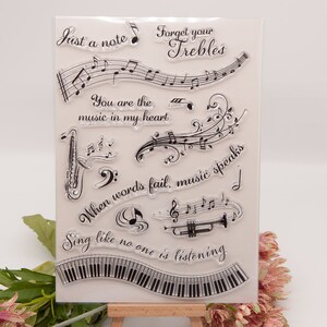 Clear Music Notes Stamp, Piano Keys Stamp for Card Making Scrapbooking ...