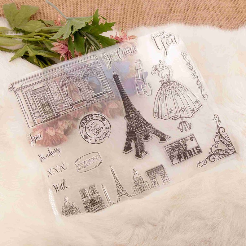 Paris Theme Stamps Set for Cardmaking Scrapbooking Decorative - Etsy