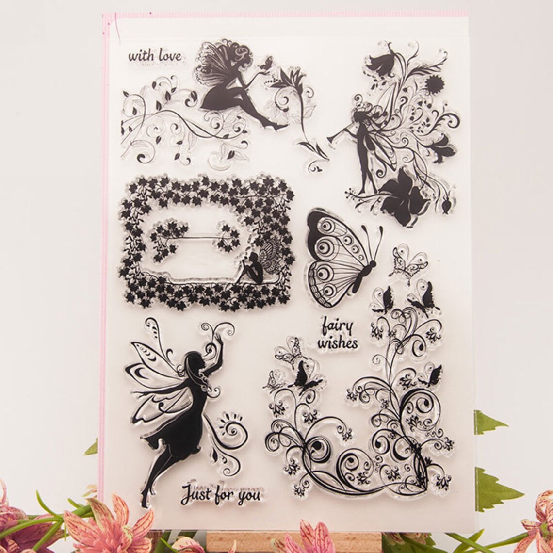 Fairy Stamp Set Wreath Floral Stamps DIY Scrapbooking Card - Etsy