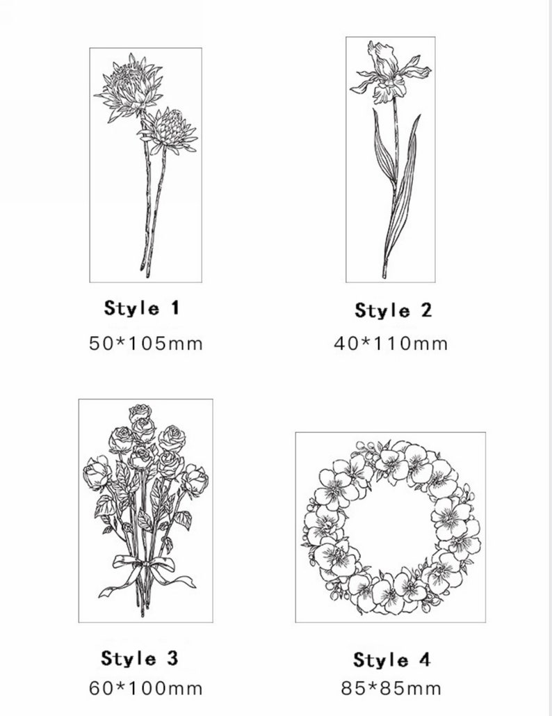 Large Background Stamp Garland Flower Floral Stamp for Card - Etsy