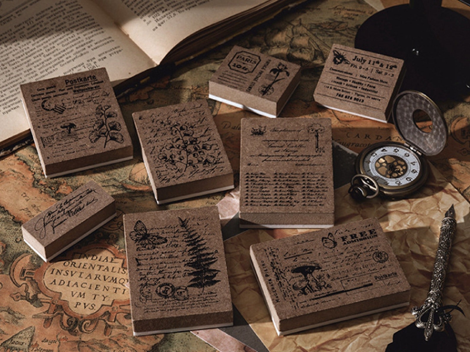 Vintage Floral Stamp Background Wood Rubber Stamp for Card - Etsy