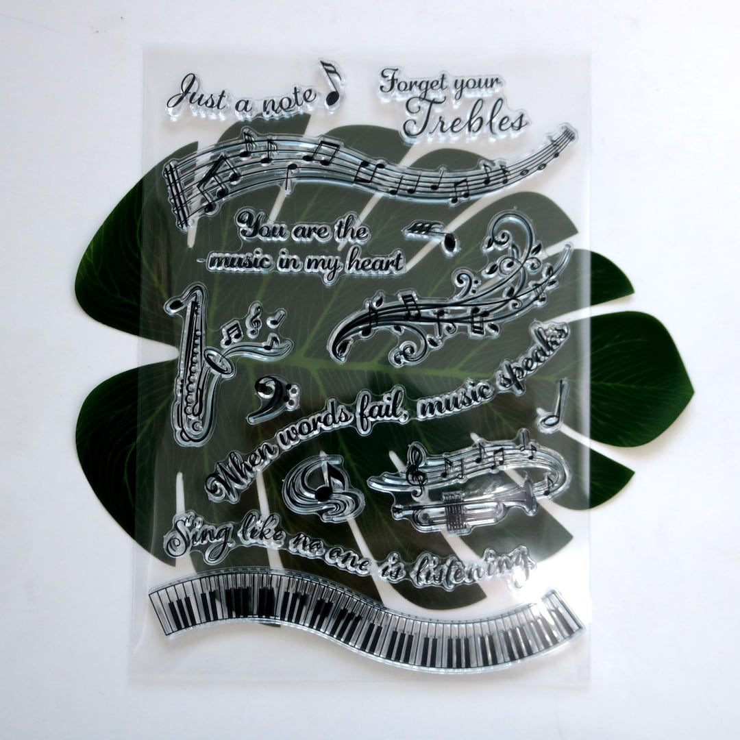 Music Notes Clear Stamp Set: Scrapbooking Card Making Tool - Etsy
