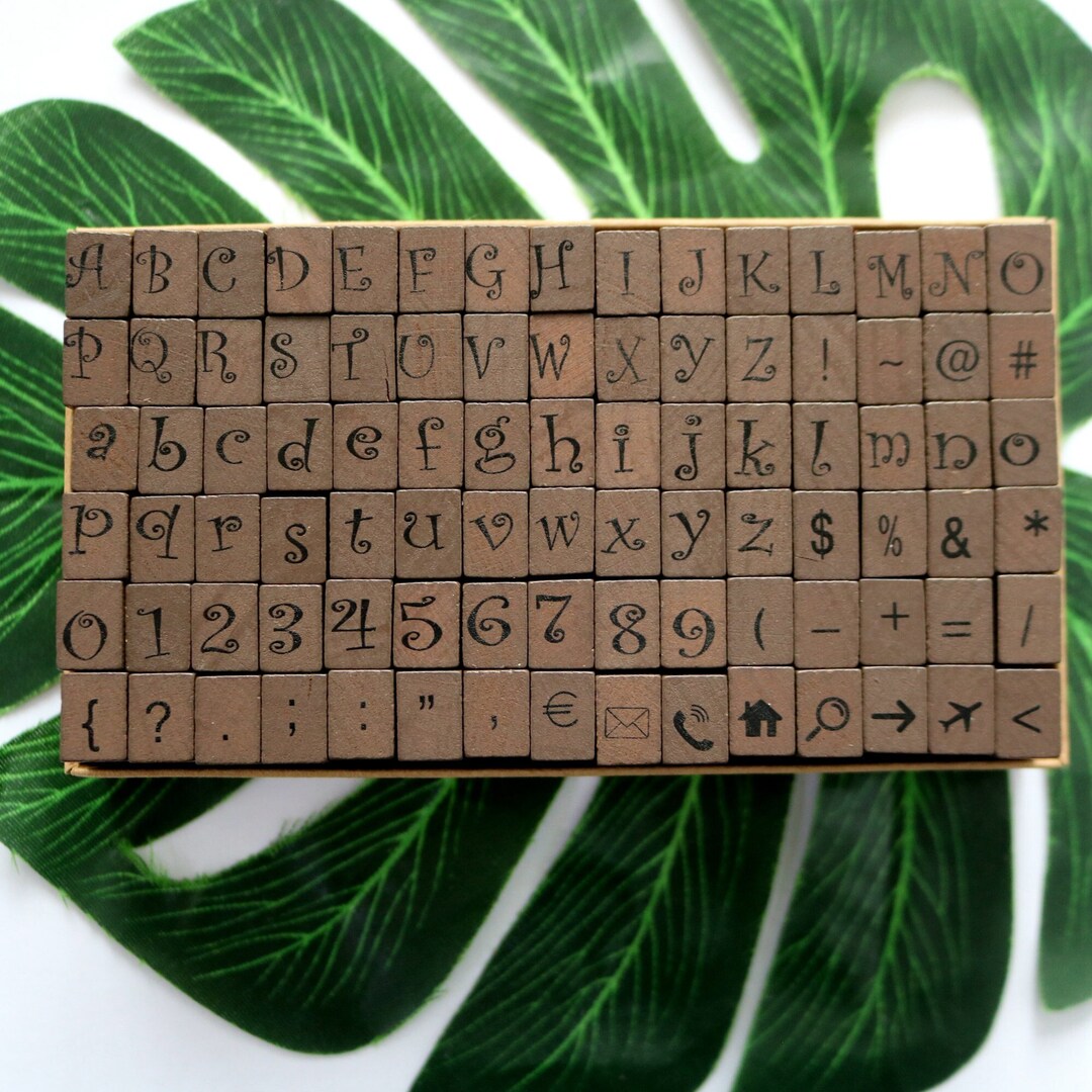 Alphabets Numbers Symbols Wood Rubber Stamps Kits of 90 Pcs for Card ...