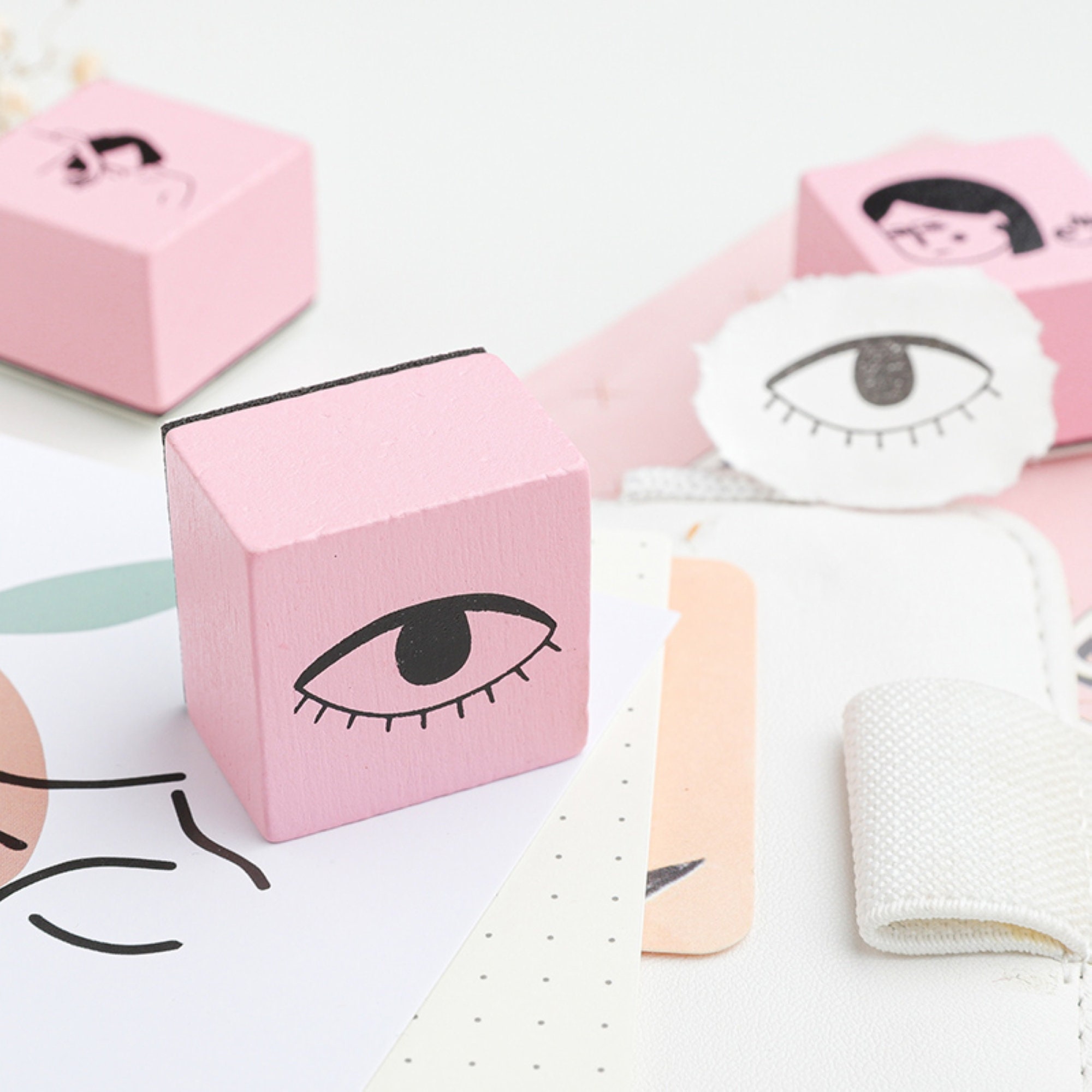 Big Eyes Stamp Cute Girl Stamp for Diary Scrapbook Journal | Etsy