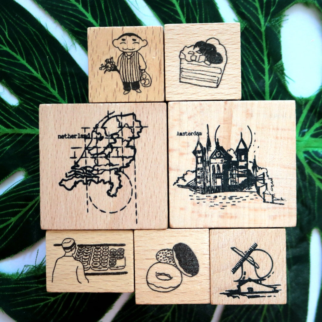 Cute Bakery Theme Stamp Dutch Windmills Castles Stamp for Scrapbooking ...