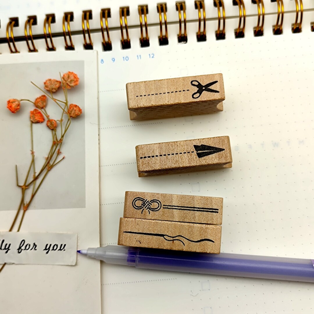 Lovely Line Break Stamps Split Line Wood Rubbe Stamps Set of - Etsy