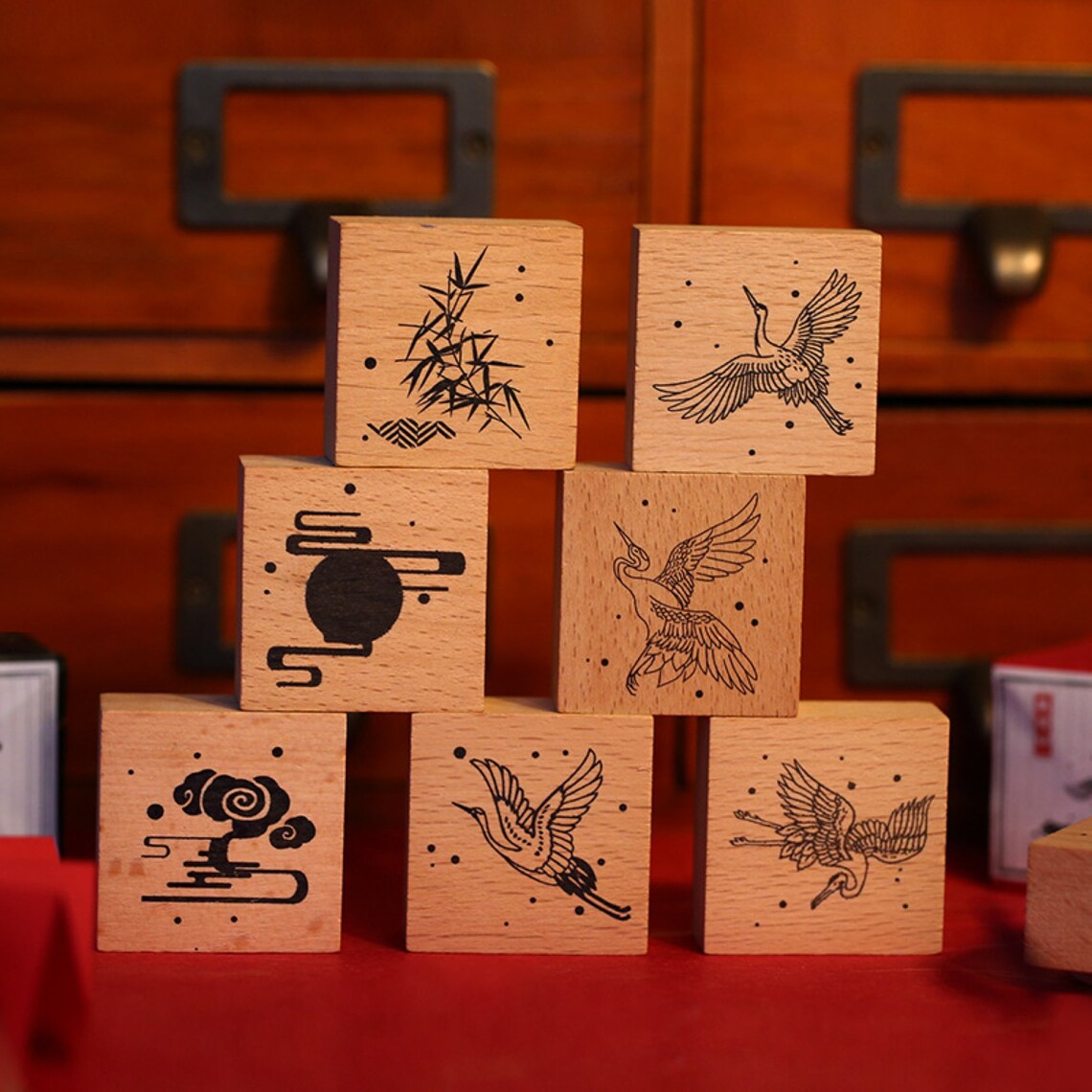8pcs Card Making Stamps Scrapbooking Crane Rubber Stamp Set - Etsy