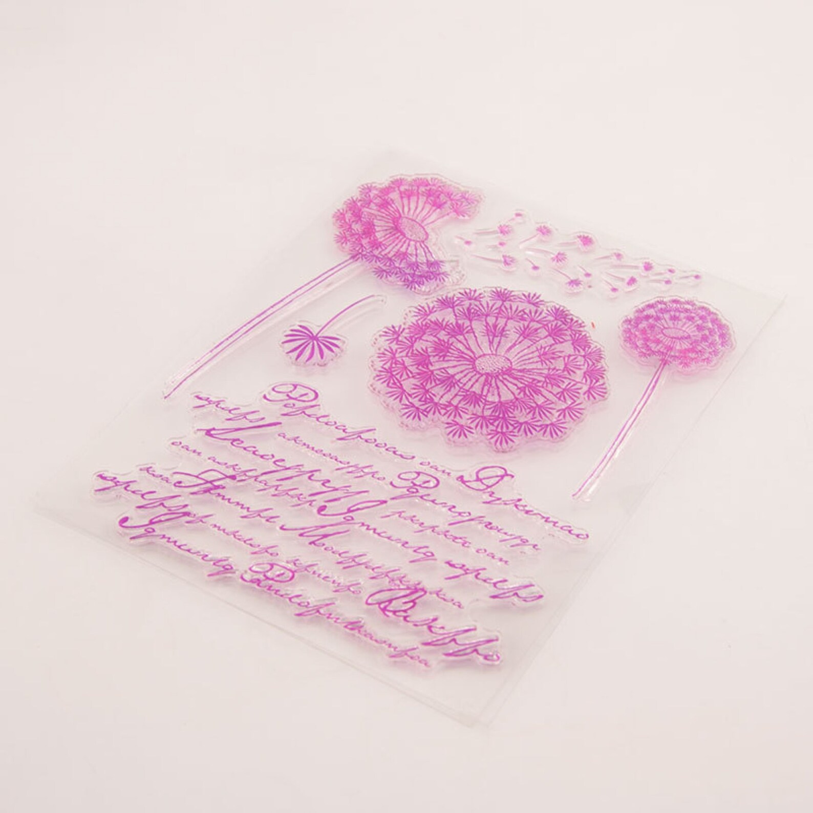 Large Dandelion Stamp Set Clear Pretty Stamps Letters DIY | Etsy