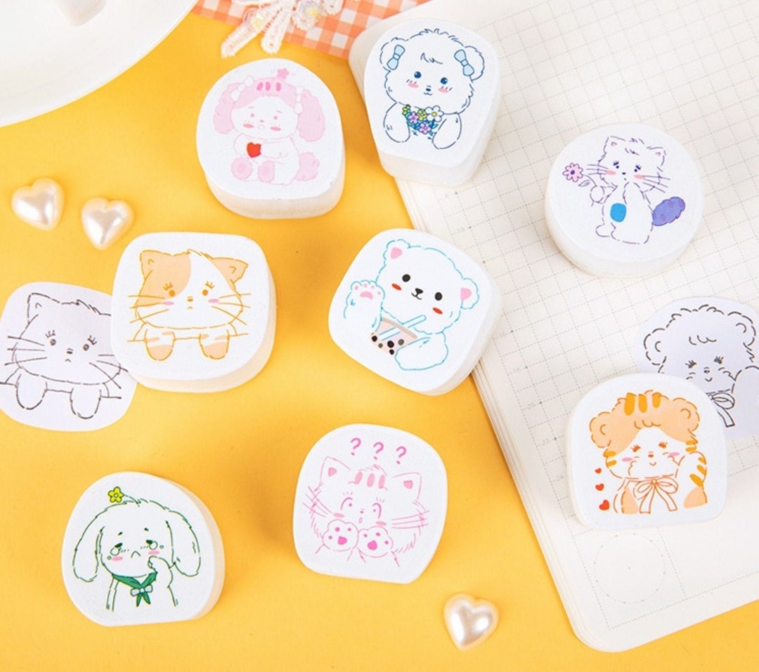 8 Styles Cute Rubber Stamp, Cat Stamp, Bear Stamp, Dog Stamp, Kitten ...