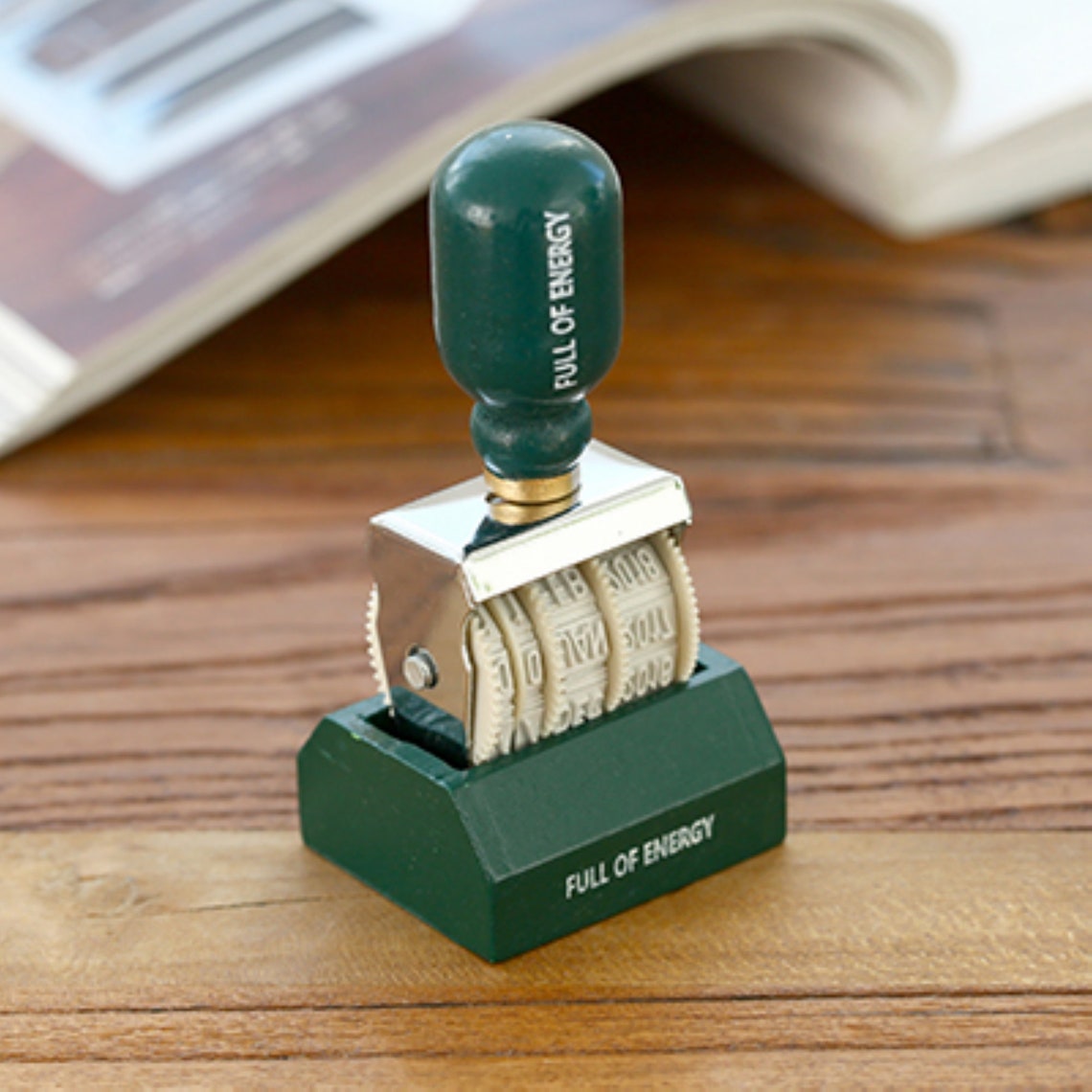 Retro Roller Stamp With Wood Base Calendar Date Stamp Diary | Etsy