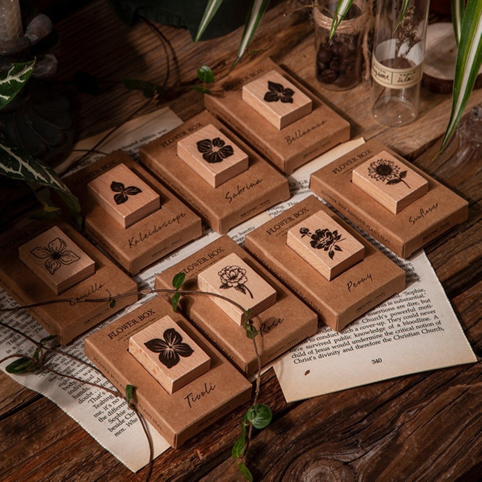Pretty Floral Stamp Vintage Wood Rubber Stamp for DIY Deco - Etsy