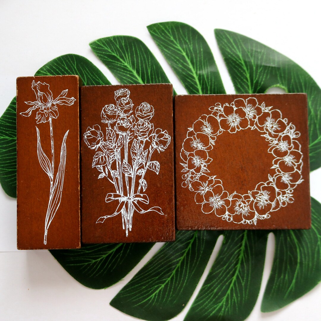 Large Background Stamp Garland Flower Floral Stamp for Card Making ...