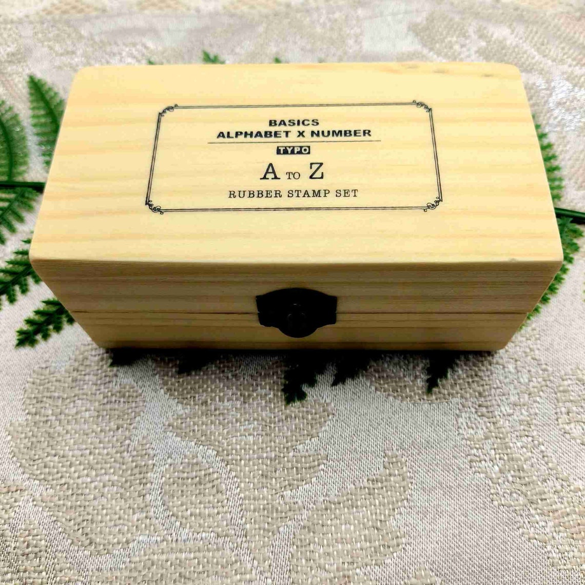 Alphabet Rubber Stamp Set: Wood Box, Black Ink Pad - Etsy