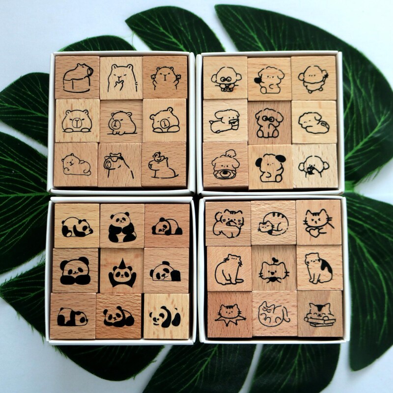 Animal Wooden Ink Stamps - Etsy