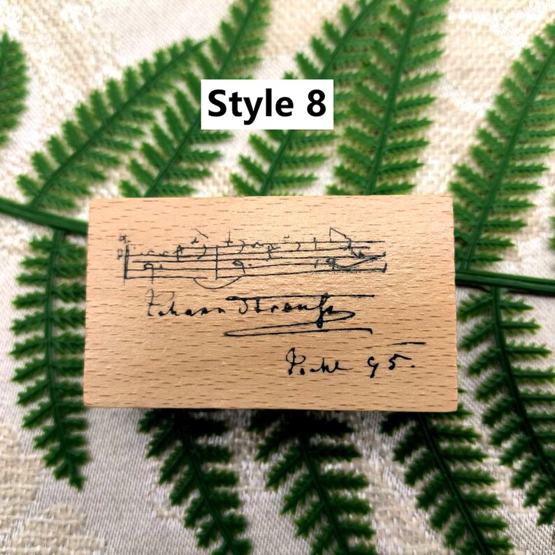 Cute Musical Note Wood Rubber Stamp Girl Stamp for Journaling Filofax ...