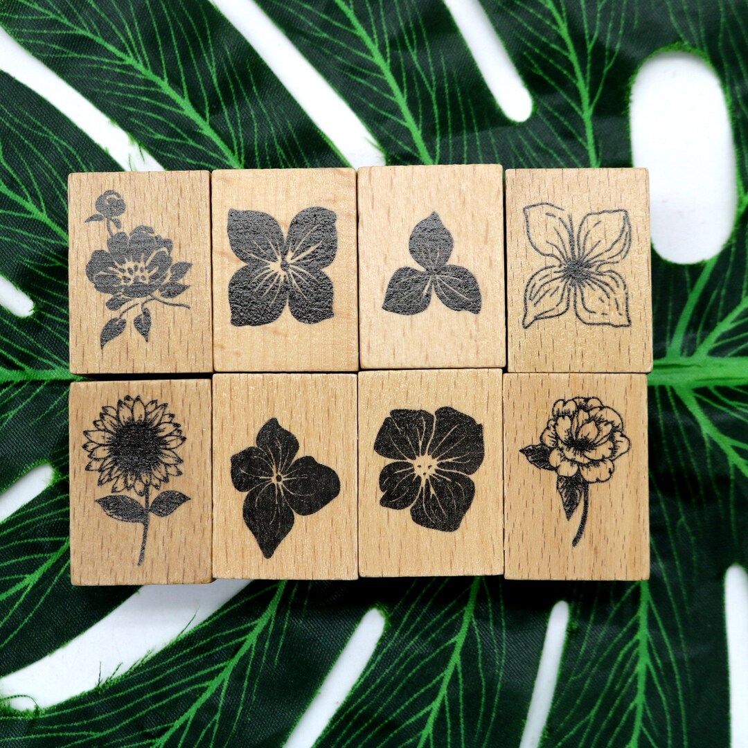 Pretty Floral Stamp Vintage Wood Rubber Stamp for DIY Deco Cardmaking ...