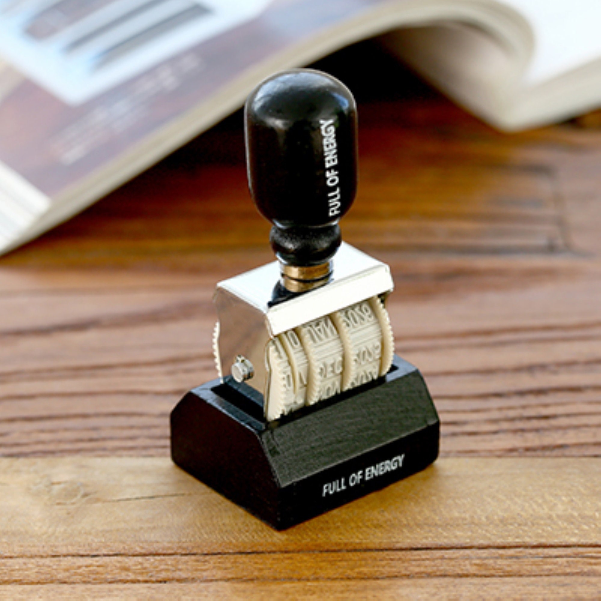 Retro Roller Stamp With Wood Base Calendar Date Stamp Diary | Etsy