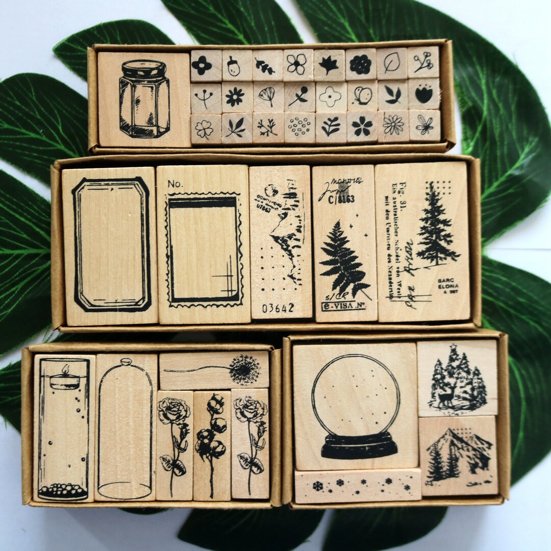 Journal Stamps Set Wood Rubber Decoration Stamps Card Making ...