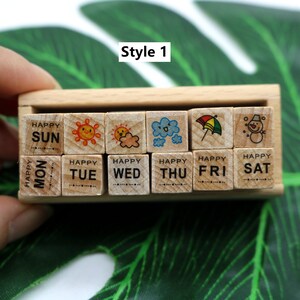 Mini Diary Stamp Set: Weather, Date, Travel, Love - 4 Styles - Etsy