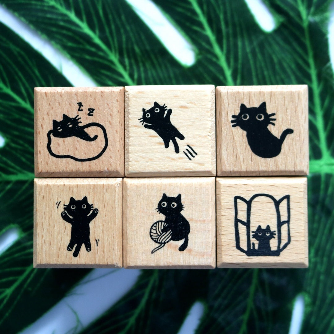 Cute Kitty Stamps Lovely Cats Wood Rubber Stamps for Card Making ...