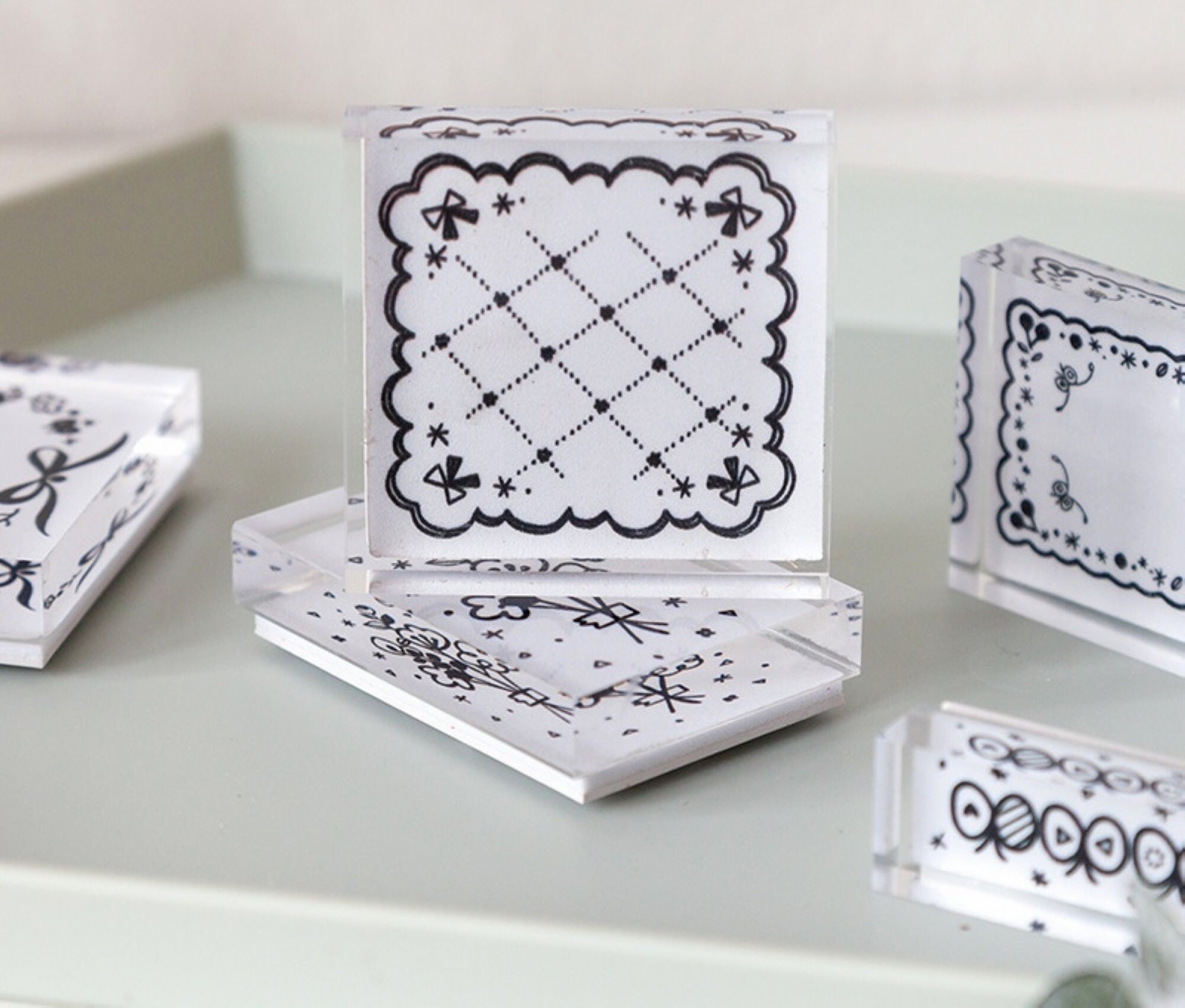 Clear Acrylic Lace Frame Stamp Message Stamp Card Making | Etsy