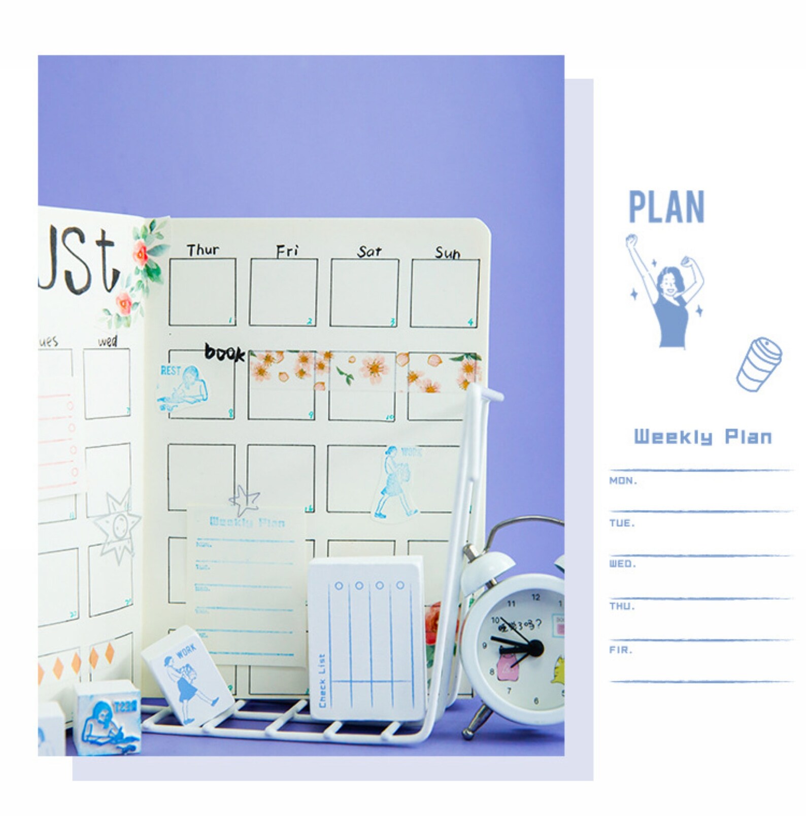 14pcs Daily Planner Rubber Stamp Set Schedule Diary Planner | Etsy