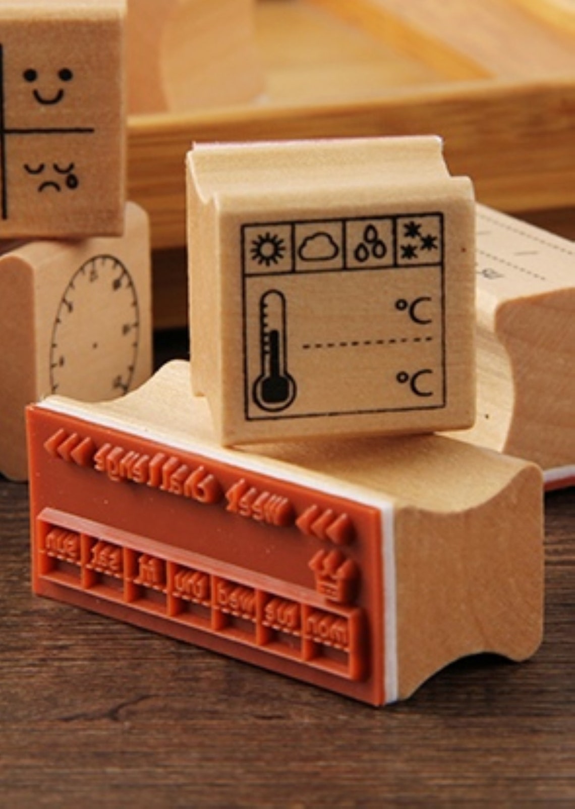 Clock in Planner Stamps Workweekly Planner Stamp Weather | Etsy