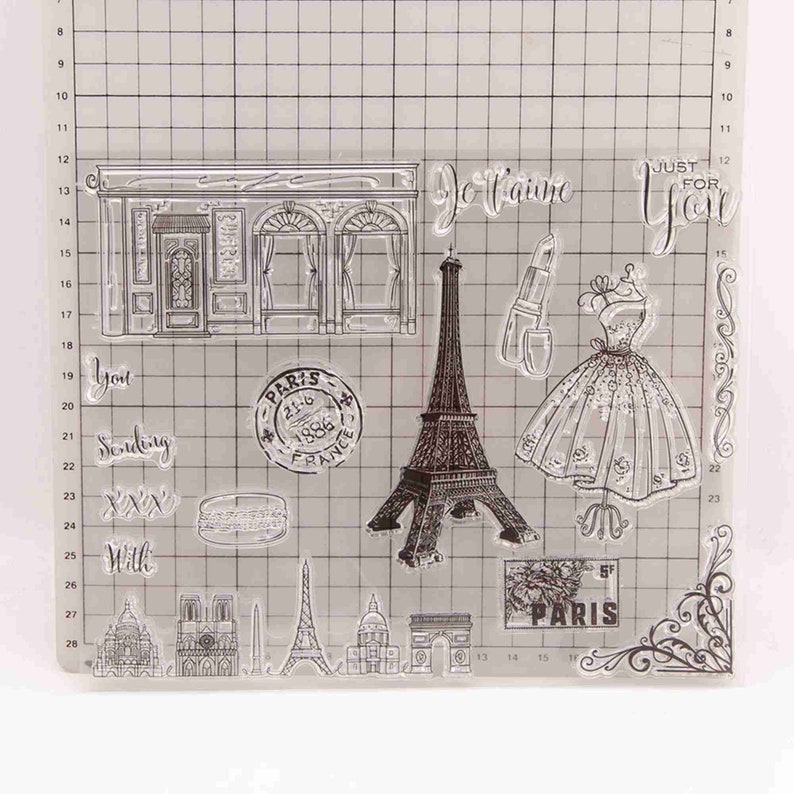 Paris Theme Stamps Set for Cardmaking Scrapbooking Decorative - Etsy