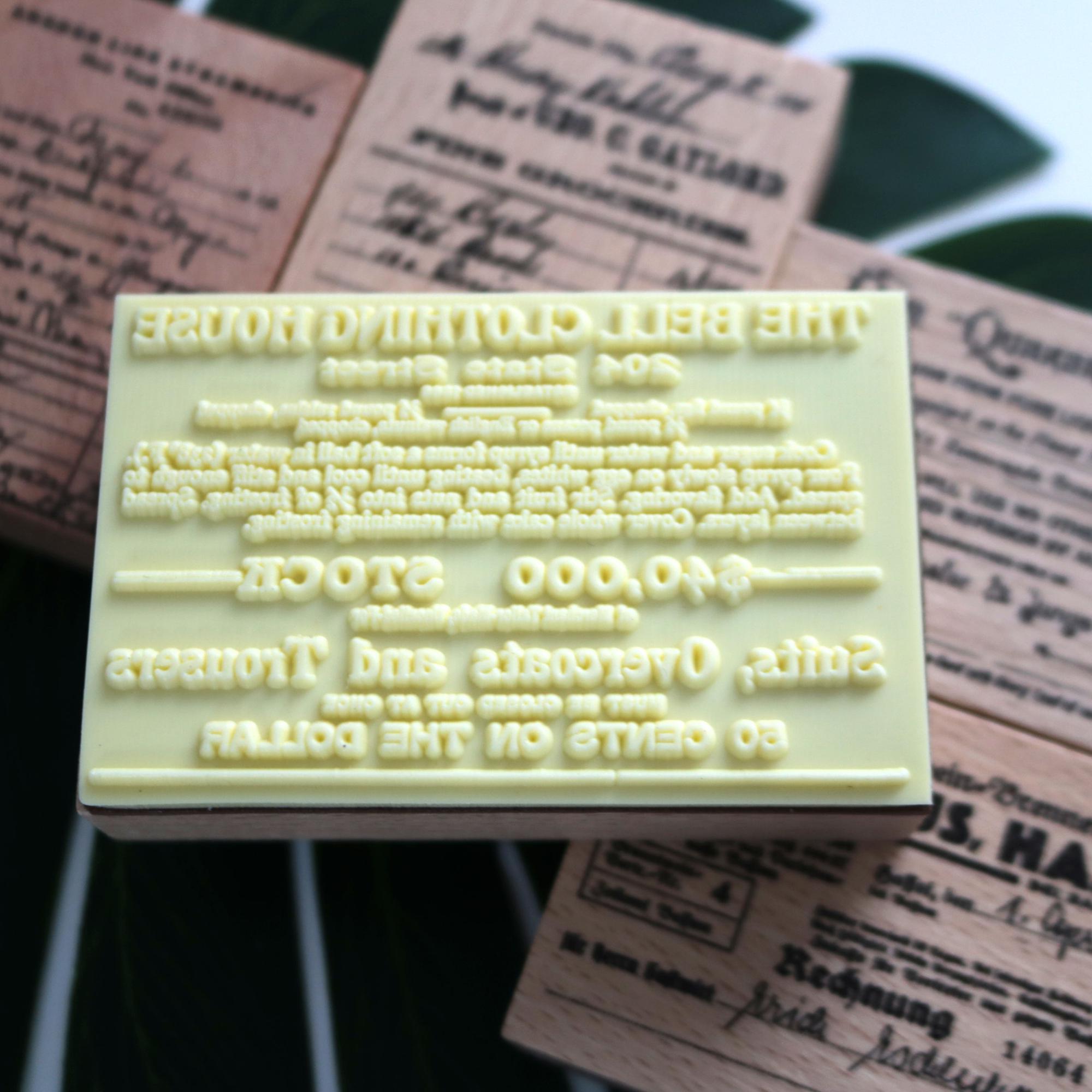 Vintage Bill Stamp Wooden Rubber Stamp Note Voucher Receipt 5 Style - Etsy