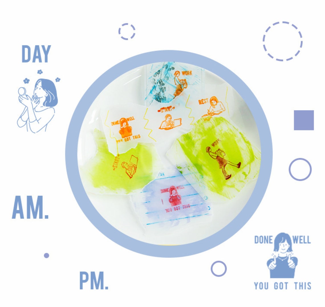 14pcs Daily Planner Rubber Stamp Set Schedule Diary Planner | Etsy