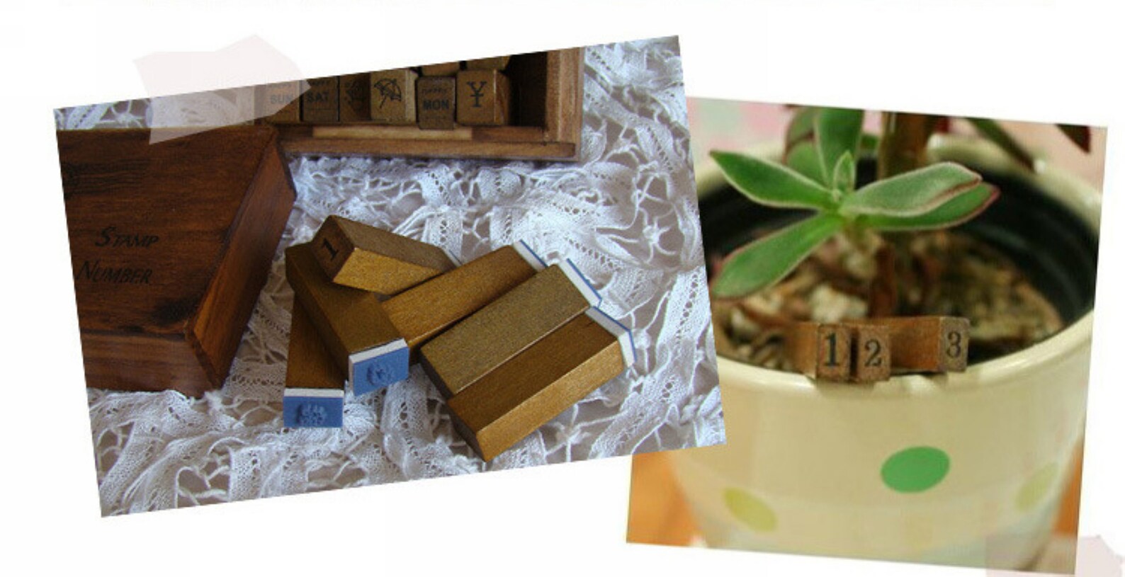 Number Week Weather Stamps Set With Wooden Box Date Currency | Etsy