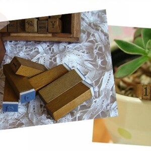 Number Week Weather Stamps Set With Wooden Box Date Currency | Etsy