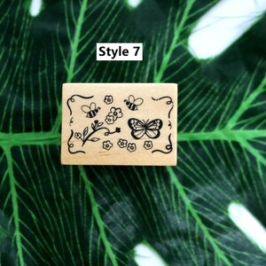 Floral Decorative Wooden Rubber Stamp for Diary Journal Scrapbook ...