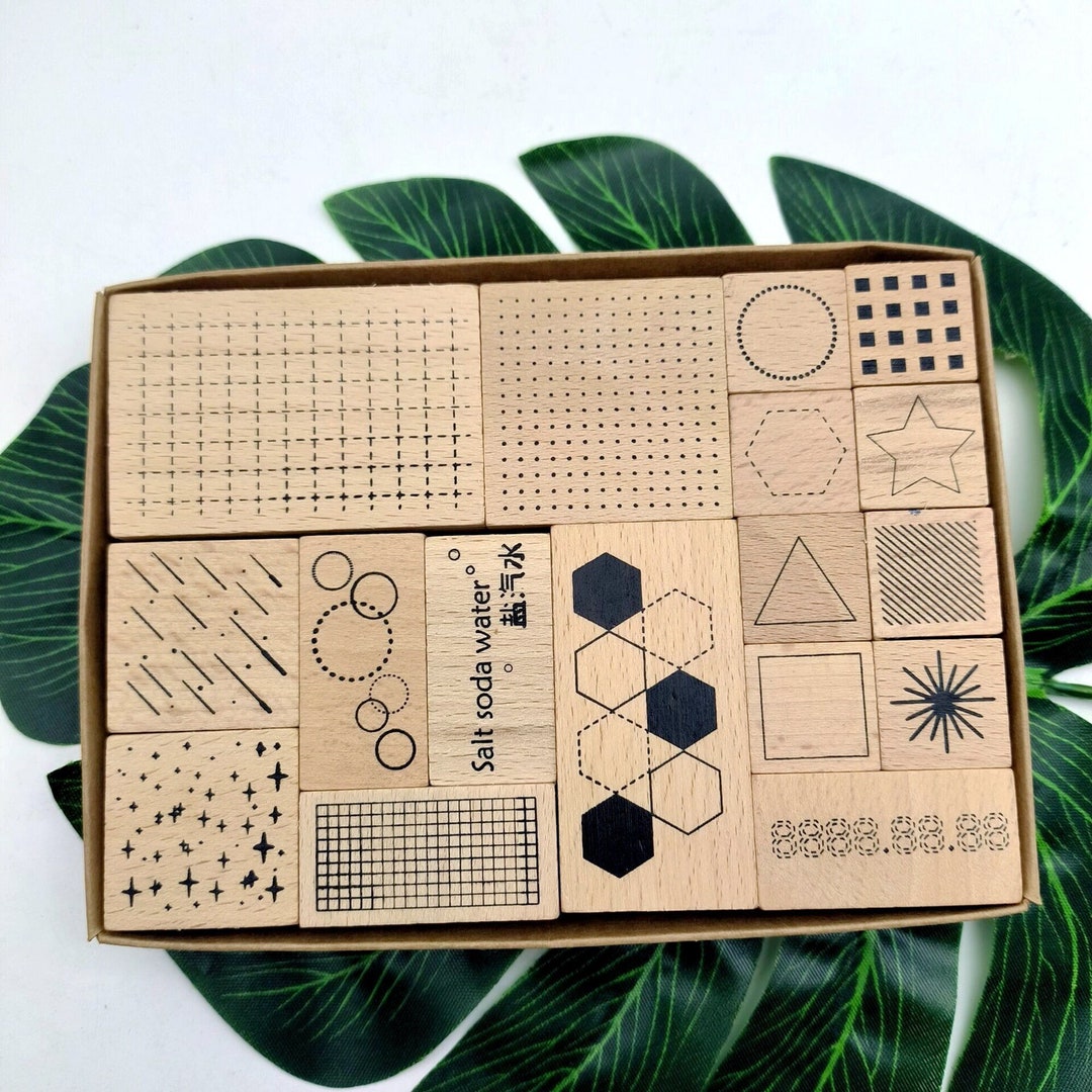 Geometry Rubber Stamps: 17-piece Set, Space Lattice Design - Etsy