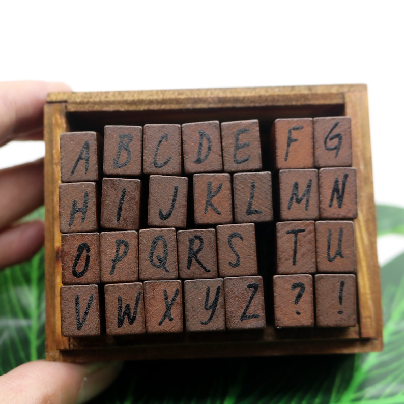 Antique Alphabet Rubber Stamp Set: Uppercase & Lowercase Letter Seals ...