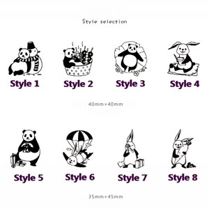 Animals Wood Rubber Stamp Panda Rabbit Bunny Stamp Diary Card | Etsy