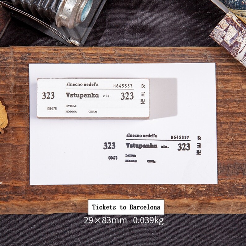 Travel Wooden Rubbe Stamp Ticket Stamp for Planner Journal | Etsy