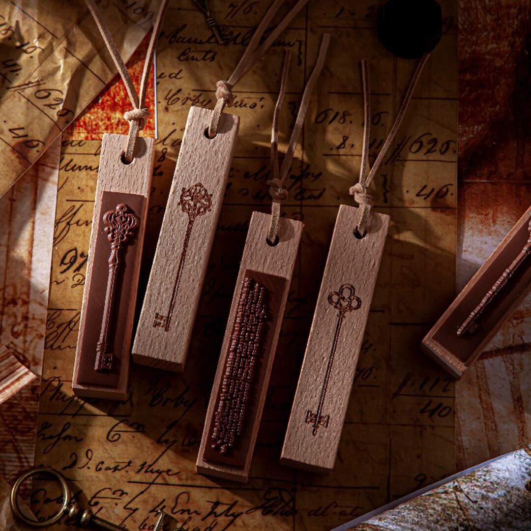 Retro Code Key Stamp Wood Rubber Stamp DIY Card Making - Etsy