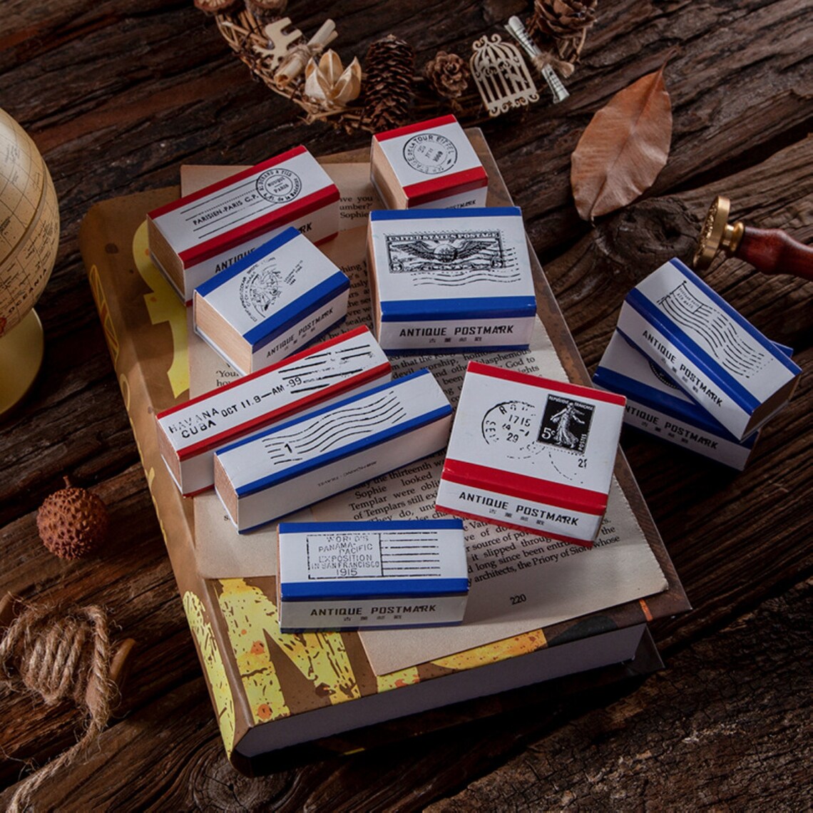 Vintage Postmark Seal Stamp Wooden Rubber Stamp for Cardmaking | Etsy