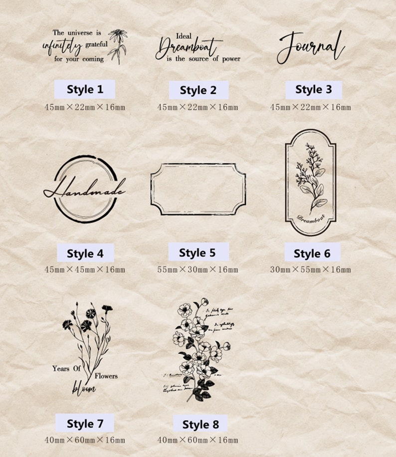 Floral Wood Rubber Stamps Frame Border Stamp Stamp for Art | Etsy