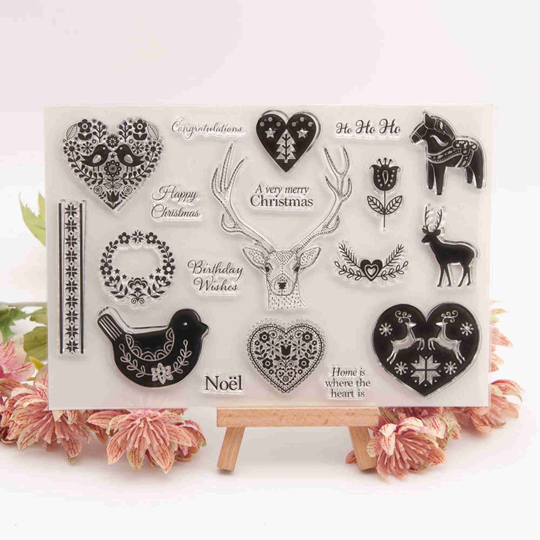 Christmas Theme Paper-cut Stamps Set for Card Making Scrapbooking Album ...